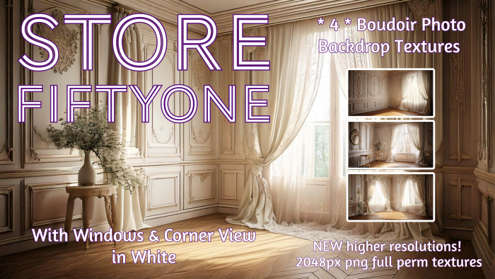 Second Life Marketplace 4 Boudoir Corner Photo Backdrop Textures